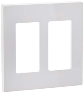 leviton 80309-sw 2-gang decora plus wallplate screwless snap-on mount, white