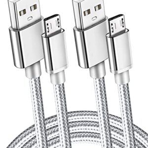 2 Pack 6Ft Extra Long 2.4A Rapid Micro USB Cable Quick Fast Charging for Kindle fire Hd, Hdx, Samsung Galaxy S7 Edge/S6/S5,Note 5/4,LG G4,Motorola Moto E5 G5 Play,PS4 Controller,Android Phone Tablet