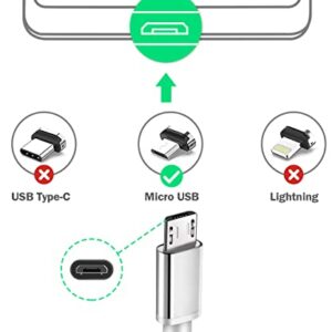 2 Pack 6Ft Extra Long 2.4A Rapid Micro USB Cable Quick Fast Charging for Kindle fire Hd, Hdx, Samsung Galaxy S7 Edge/S6/S5,Note 5/4,LG G4,Motorola Moto E5 G5 Play,PS4 Controller,Android Phone Tablet