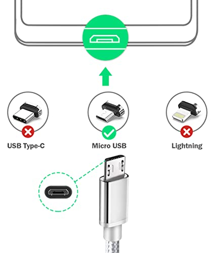 2 Pack 6Ft Extra Long 2.4A Rapid Micro USB Cable Quick Fast Charging for Kindle fire Hd, Hdx, Samsung Galaxy S7 Edge/S6/S5,Note 5/4,LG G4,Motorola Moto E5 G5 Play,PS4 Controller,Android Phone Tablet