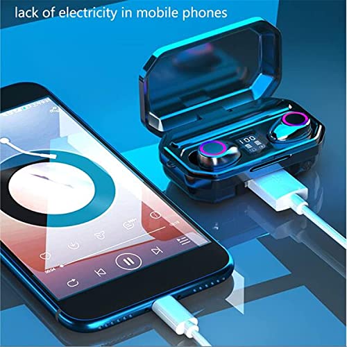 SMLLDFC Digital Display Touch-Control Wireless Bluetooth Earbuds in Ear Light-Weight with Microphone Sports Waterproof Long Battery Life Headphones with Charging Case for Outdoor Office