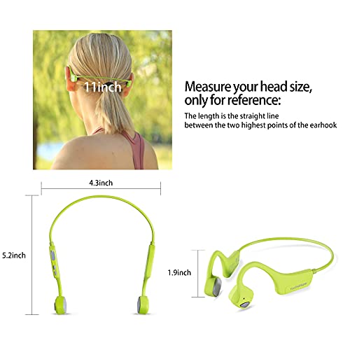 YouthWhisper Wireless Bone Conduction Headphones - Bluetooth Open Ear Headphones Waterproof Sport Earphones with Mic Noise-Cancelling Bone Conducting Headset for Running Hiking Cycling