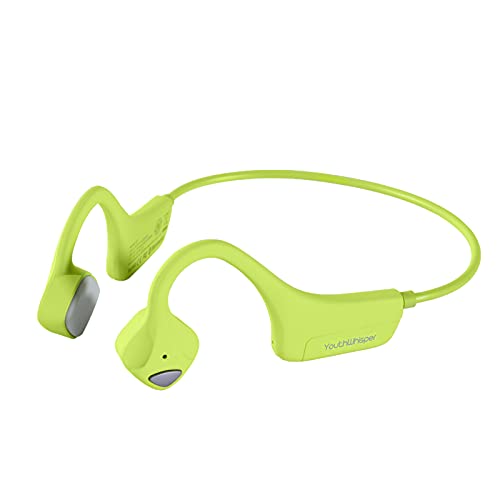 YouthWhisper Wireless Bone Conduction Headphones - Bluetooth Open Ear Headphones Waterproof Sport Earphones with Mic Noise-Cancelling Bone Conducting Headset for Running Hiking Cycling