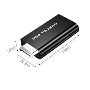 PS2 to HDMI Converter Adapter, Video Converter PS2 to HDMI Converter with 3.5mm Audio Output for HDTV HDMI Monitor Supports All PS2 Display Modes