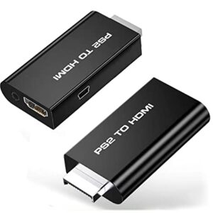 PS2 to HDMI Converter Adapter, Video Converter PS2 to HDMI Converter with 3.5mm Audio Output for HDTV HDMI Monitor Supports All PS2 Display Modes