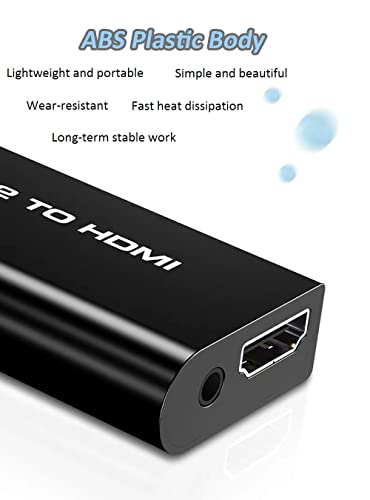 PS2 to HDMI Converter Adapter, Video Converter PS2 to HDMI Converter with 3.5mm Audio Output for HDTV HDMI Monitor Supports All PS2 Display Modes