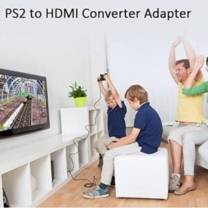 PS2 to HDMI Converter Adapter, Video Converter PS2 to HDMI Converter with 3.5mm Audio Output for HDTV HDMI Monitor Supports All PS2 Display Modes