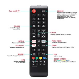 【Pack of 2】 Replacement Remote Control BN59-01315B Fits for Samsung Smart TV LCD LED UHD QLED 4K HDR TVs, Universal Remote Control for Samsung All Smart TV Models