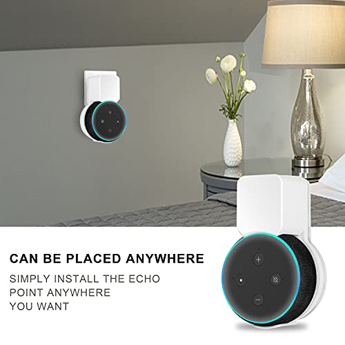 Costyleen Echo Dot Wall Mount Holder for 3rd Generation, Space Saving Accessories Smart Home Speakers, Clever Echo Dot(3rd Gen) Accessories with Built-in Cable Management Without Messy Wires-White