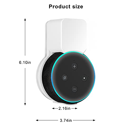 Costyleen Echo Dot Wall Mount Holder for 3rd Generation, Space Saving Accessories Smart Home Speakers, Clever Echo Dot(3rd Gen) Accessories with Built-in Cable Management Without Messy Wires-White