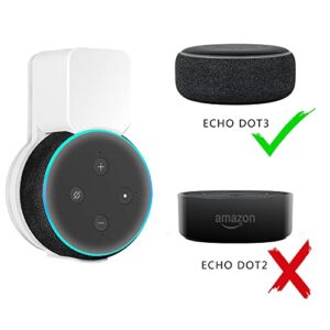 Costyleen Echo Dot Wall Mount Holder for 3rd Generation, Space Saving Accessories Smart Home Speakers, Clever Echo Dot(3rd Gen) Accessories with Built-in Cable Management Without Messy Wires-White