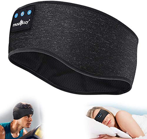 MUSICOZY Ear Warmers EarMuffs Sleep Headphones Bluetooth Sports Headband for Winter Side Sleepers Running Travel Yoga Meditation, EarMuff & Headband, Pack of 2