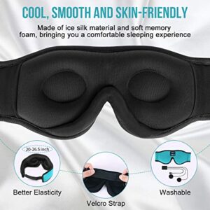 MUSICOZY Sleep Headphones Bluetooth Sports Headband, Wireless Music Sleeping Headphones Sleep Eye Mask Earbuds IPX6 Waterproof for Side Sleepers Workout Running Insomnia Travel Yoga Office, Pack of 2