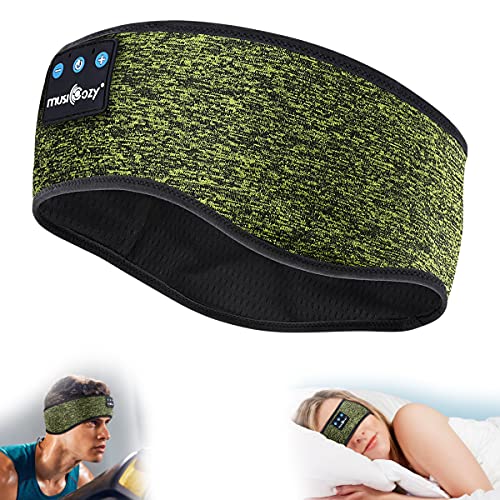 MUSICOZY Sleep Headphones Bluetooth Sports Headband, Wireless Music Sleeping Headphones Sleep Eye Mask Earbuds IPX6 Waterproof for Side Sleepers Workout Running Insomnia Travel Yoga Office, Pack of 2