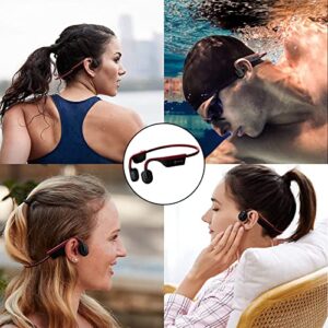 LUEXBOX Bone Conduction Headphone Wireless Bluetooth with Storage Bag, Open Ear Earphone with 32G Memory, Waterproof Sports Headset with Noise Cancelling for Running, Swimming, Workout