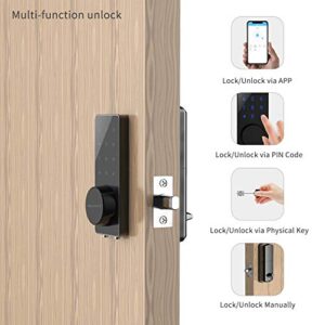 Smart Lock, NexTrend Electronic Deadbolt Door Lock, Bluetooth Keyless Entry, Touchscreen Keypad, Mechanical Keys Enabled Remote Share, Auto Lock for Home, Hotel, Apartment, Silver