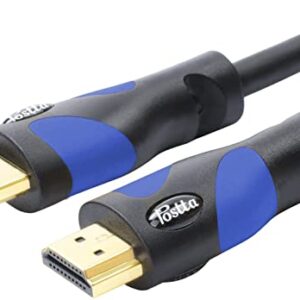 Postta HDMI Cable 50 Feet HDMI 2.0V Cable with 2 Piece Cable Ties+2 Piece HDMI Adapters Support 4K 2160P,1080P,3D,Audio Return and Ethernet