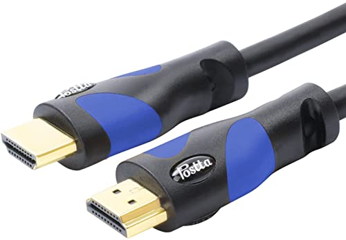 Postta HDMI Cable 50 Feet HDMI 2.0V Cable with 2 Piece Cable Ties+2 Piece HDMI Adapters Support 4K 2160P,1080P,3D,Audio Return and Ethernet