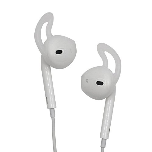 ALXCD Ear Gel for iPhone Earpods, Ear Buds Tips, 4 Pair Anti-Slip Soft Silicone Replacement Earbud Tips for Earphone of iPhone7 SE 6s iPhone 6s Plus 5s [Sport](Black/White)