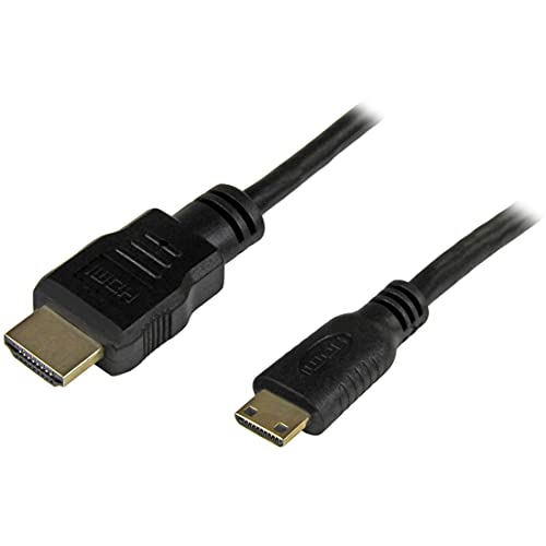 StarTech.com 1 ft High Speed HDMI Cable with Ethernet - HDMI to HDMI Mini- M/M (HDMIACMM1),Black