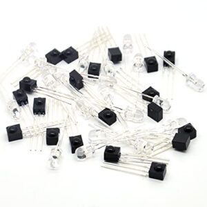 gikfun 5mm 940nm leds infrared emitter ir emission and ir receiver diode for arduino (pack of 40pcs) ek1964