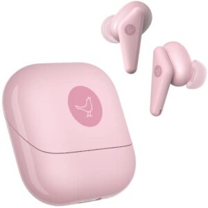 libratone air color true wireless earbuds, noise isolation, bluetooth 5.2, charging case, ip54 dust and water resistant, up to 24 hours playback, for small ears, pink