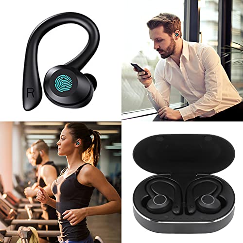 EBTOOLS Bluetooth Earphone,Waterproof Stereo Noise Cancelling Wireless Earbuds with Mic Earhook,Automatically Pair,Headphone for Driving Sports Travel(Black)