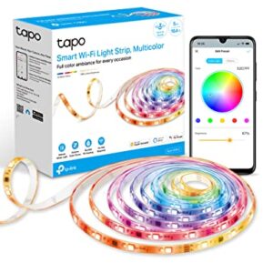 TP-Link Tapo RGBWIC Smart LED Light Strip 16.4Ft, 1000 Lumens, 16M Dimmable Colors, 50 Color Zones, Works w/ Apple HomeKit/Alexa/Google Home, Sync-to-Sound, IP44 PU Coating, Trimmable (Tapo L930-5)