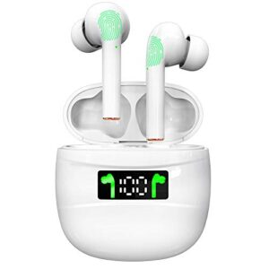 earjia true wireless bluetooth earbuds – smart touch controlled wireless earbuds bluetooth no noise monaural/binaural mode wireless earbuds with 3 pairs of ear buds (j3pro, white)