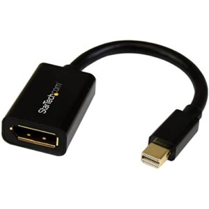 startech.com mini displayport to displayport adapter – 4k x 2k uhd video – mini dp to dp converter – mini displayport to displayport 1.2 adapter – mdp pc/computer to dp monitor/display (mdp2dpmf6in)