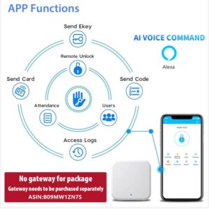 GEKRONE Fingerprint Smart Lock, Keyless Entry Door Lock with Bluetooth, Touchscreen Keypad Deadbolt Lock with App Control, Easy to Install for Home Hotel Apartment A290(Left Handle Silver)