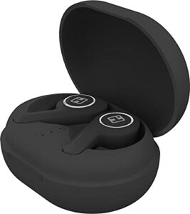 ihome xt-60 true wireless earbuds with rechargeable travel case, bluetooth earphones with microphone and touch control, black