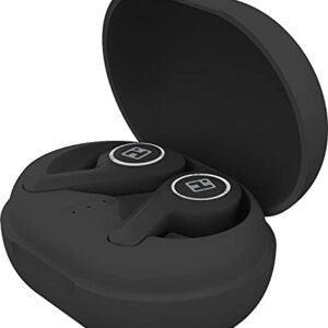 iHome XT-60 True Wireless Earbuds with Rechargeable Travel Case, Bluetooth Earphones with Microphone and Touch Control, Black