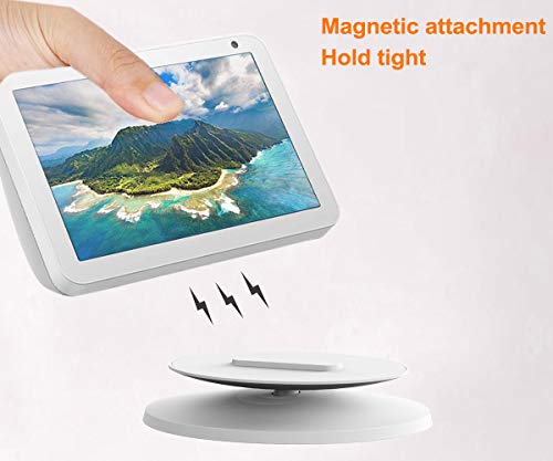 AutoSonic Stand for Echo Show 8 and 5 (1st Gen and 2nd Gen), Adjustable Accessories Compatible with Alexa Show 5 and 8, Magnetic, Swivel and Tilt, White