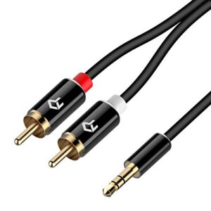 rankie 3.5mm to 2-male rca adapter audio stereo cable, 6 feet