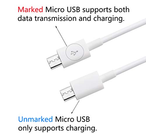 CERRXIAN 3Ft USB 2.0 Type A Male to 2 Micro USB Male Splitter Y Data Charge Connector Adapter Cable (White)