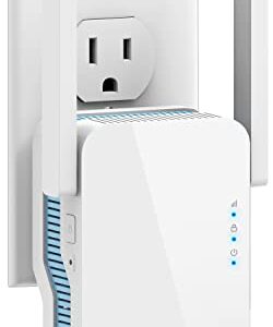 All-New2023 WiFi Extender 1.2Gb/s Signal Booster – Dual Band (5GHz / 2.4GHz) New Generation up to 4X Faster, Longest Range Than Ever Super Antennas, Signal Amplifier w/Ethernet Port, Alexa Compatible