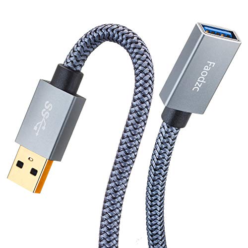 Faodzc USB 3.0 Extension Cable 2 ft,Short USB Extension Cable Type A Male to A Female 5Gbps Data Transfer Compatible with Keyboard,USB Flash Drive,Playstation,Mouse,Hard Drive and More