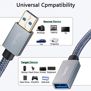 Faodzc USB 3.0 Extension Cable 2 ft,Short USB Extension Cable Type A Male to A Female 5Gbps Data Transfer Compatible with Keyboard,USB Flash Drive,Playstation,Mouse,Hard Drive and More