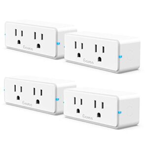 govee dual smart plug 4 pack, 15a wifi bluetooth outlet, work with alexa and google assistant, 2-in-1 compact design, govee home app control remotely with no hub required, timer, fcc and etl certified