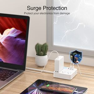 GHome Smart Power Strip, 3 USB Ports and 3 Individually Controlled Smart Outlets, WiFi Surge Protector Works with Alexa Google Home, Home Office Cruise Ship Travel Multi-Plug Extender Flat Plug, 10A