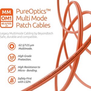 ST to ST Fiber Patch Cable Multimode Duplex - 3m (9.84ft) - 62.5/125um OM1 LSZH - Beyondtech PureOptics Cable Series