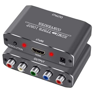 hdmi to component vedio converter,muosu hdmi to ypbpr scaler hdmi input to component video + r/l audio output converter adapter support 1080p for ps3,dvd(aluminum)