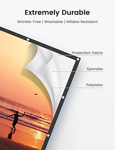 Video Projection Screen, Outdoor Projector Screen 120 inch 16:9 4K HD Foldable & Portable Outdoor Projection Screen, Support Front & Rear Projection for Home Theater Camping Backyard Movies