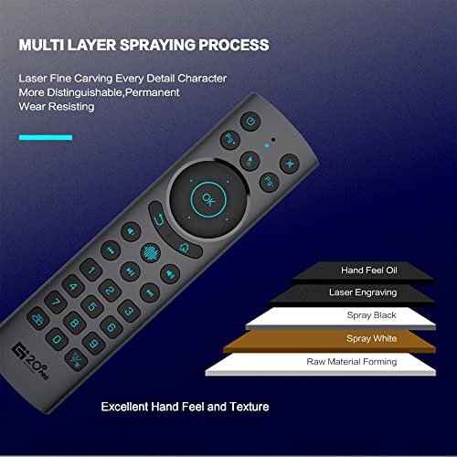 G20BTS Plus Wireless Bluetooth 5.0 Voice Backlit Remote Control Support 2.4G USB Gyroscope IR Learning Remote Control for Android TV Box(G20S Pro Plus)