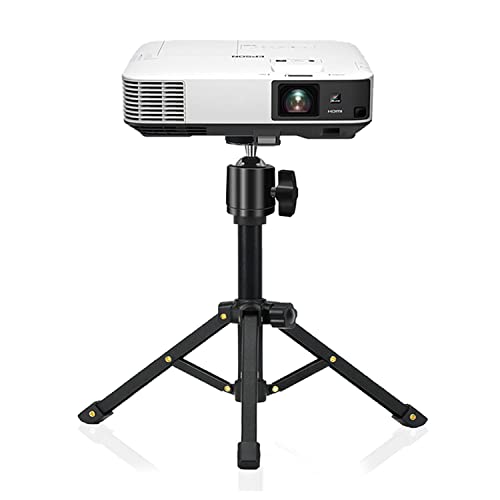 JCWINY Mini Projector Stand Tripod, Portable and Adjustable Desktop Projector Tripod Mount Lightweight Table Tripod Stand for Mini Projector Cameras iPhone Webcam Mount, 360°Ball Head Rotation