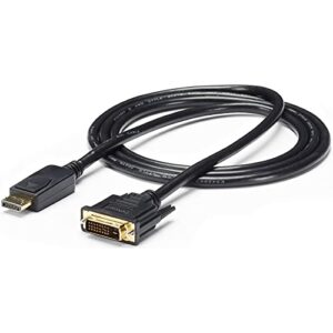 startech.com 6ft (1.8m) displayport to dvi cable – 1080p video – displayport to dvi adapter cable – dp to dvi-d converter single link – dp to dvi monitor cable – latching dp connector (dp2dvi2mm6)