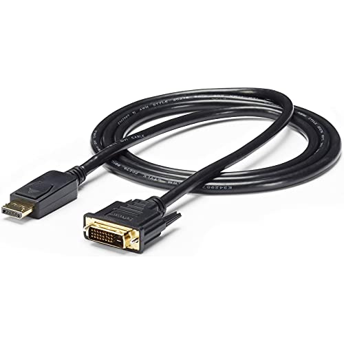 StarTech.com 6ft (1.8m) DisplayPort to DVI Cable - 1080p Video - DisplayPort to DVI Adapter Cable - DP to DVI-D Converter Single Link - DP to DVI Monitor Cable - Latching DP Connector (DP2DVI2MM6)