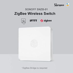 Sonoff SNZB-01 Zigbee Wireless Switch, Supports To Create Smart Scenes, Trigger The Connected Devices on Ewelink APP With Three Control Options,Sonoff ZigBee Bridge Required.(Battery Is Not Included)