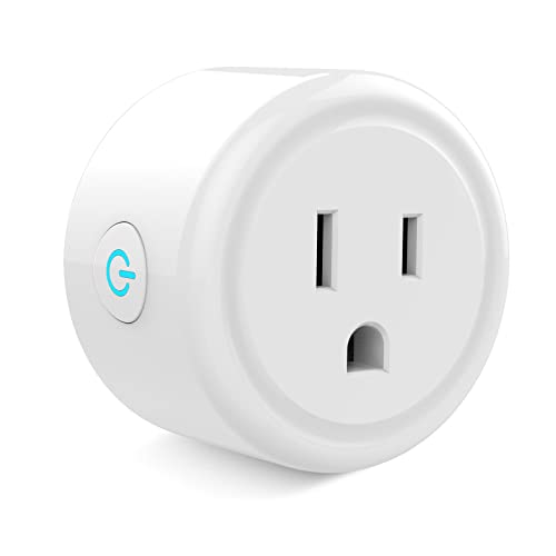 GHome Smart Mini Plug, Wi-Fi Outlet Socket Compatible with Alexa and Google Home, Remote Control with Timer Function, No Hub Required, ETL FCC Listed (1 Pack), White